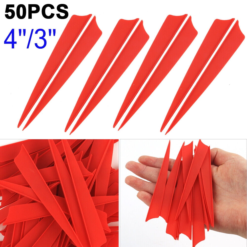 50Pcs 3" 4inch Archery Arrow Vanes TPU Fletches Feather Shield ...