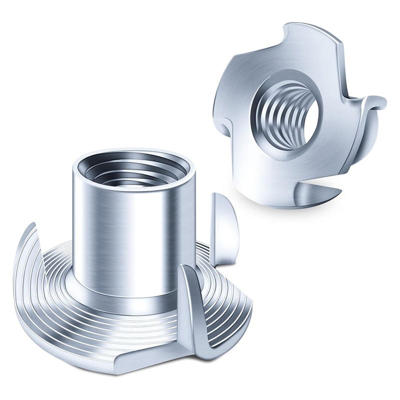 50Pcs 3/8-16 Nut, Nuts 3/8, 4-Jaw Tee Nuts for Bolts and Stem Caster Wheels, for Wood Working ...