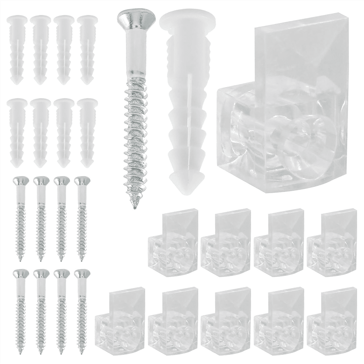 50Pcs 3/8 Mirror Holder Clips, Crystal Clear Plastic Mirror Mounting ...