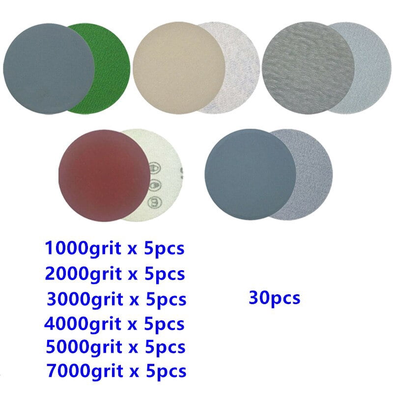 50Pcs 3 Inch 75mm Sandpaper Wet Dry Disk Abrasive Sand Sheets Grit1000 ...