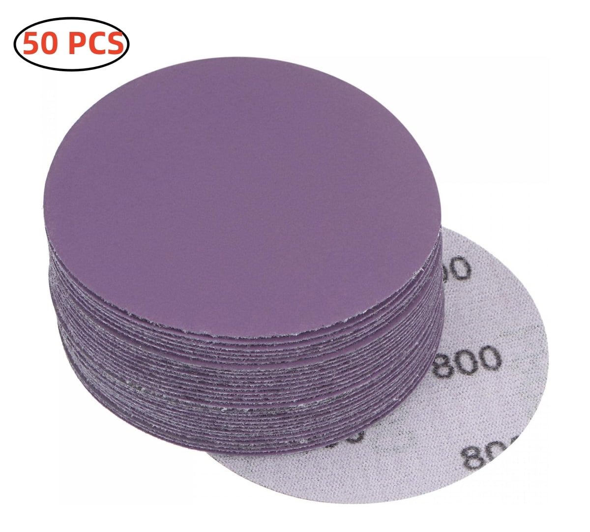 50Pcs 3-Inch Purple Sanding Discs 800 Grits Hook and Loop Professional ...