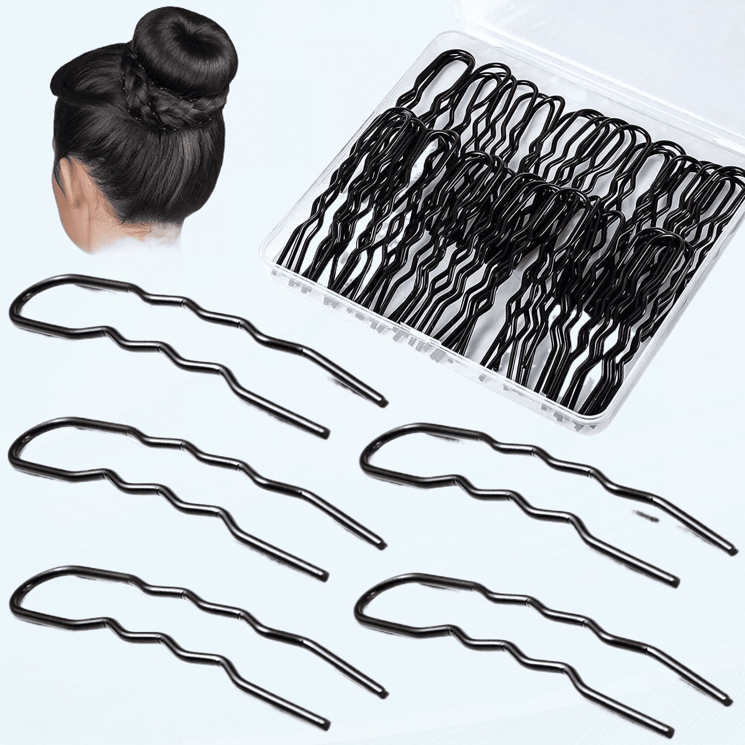 50Pcs 3 Inches U Shaped Hair Pins Ballet Bobby Pins Curved Bobby Pins ...