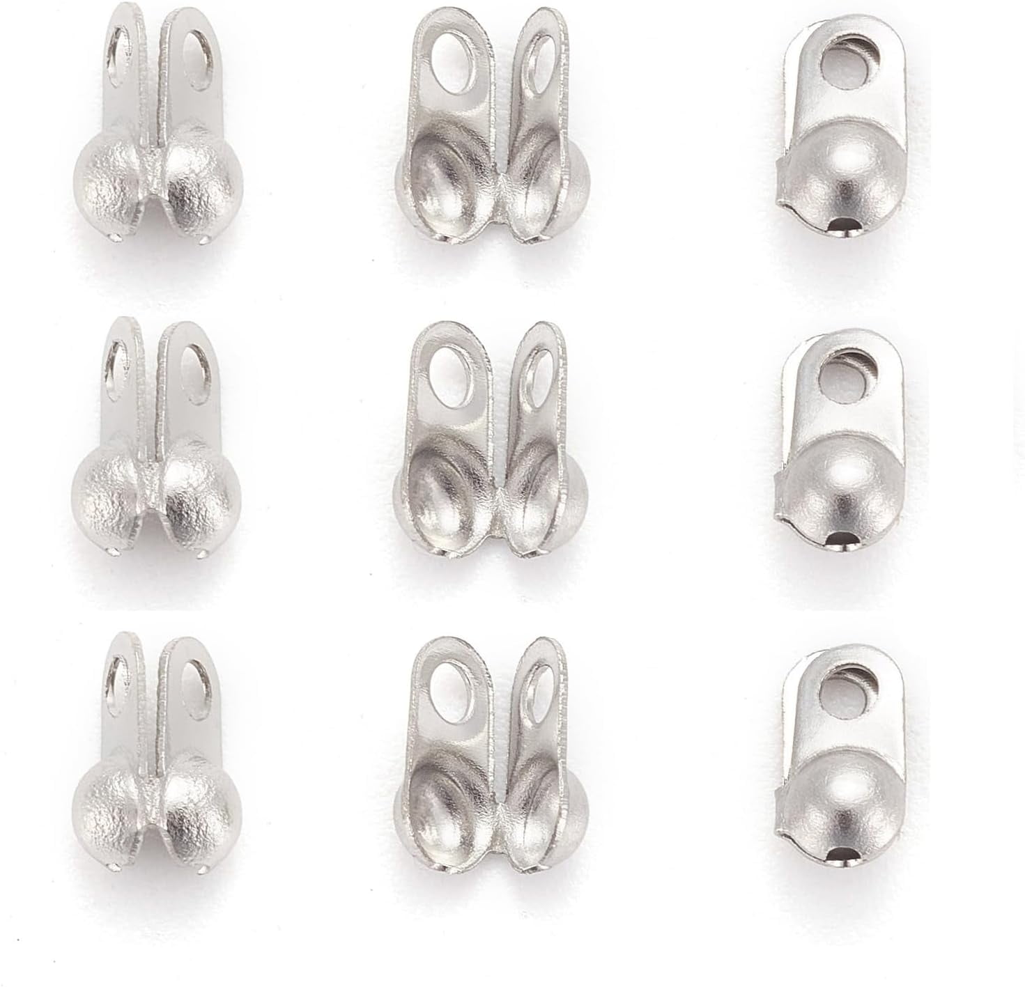 50Pcs 304 Stainless Steel Bead Tips Clamshell Knot Cover Stainless ...
