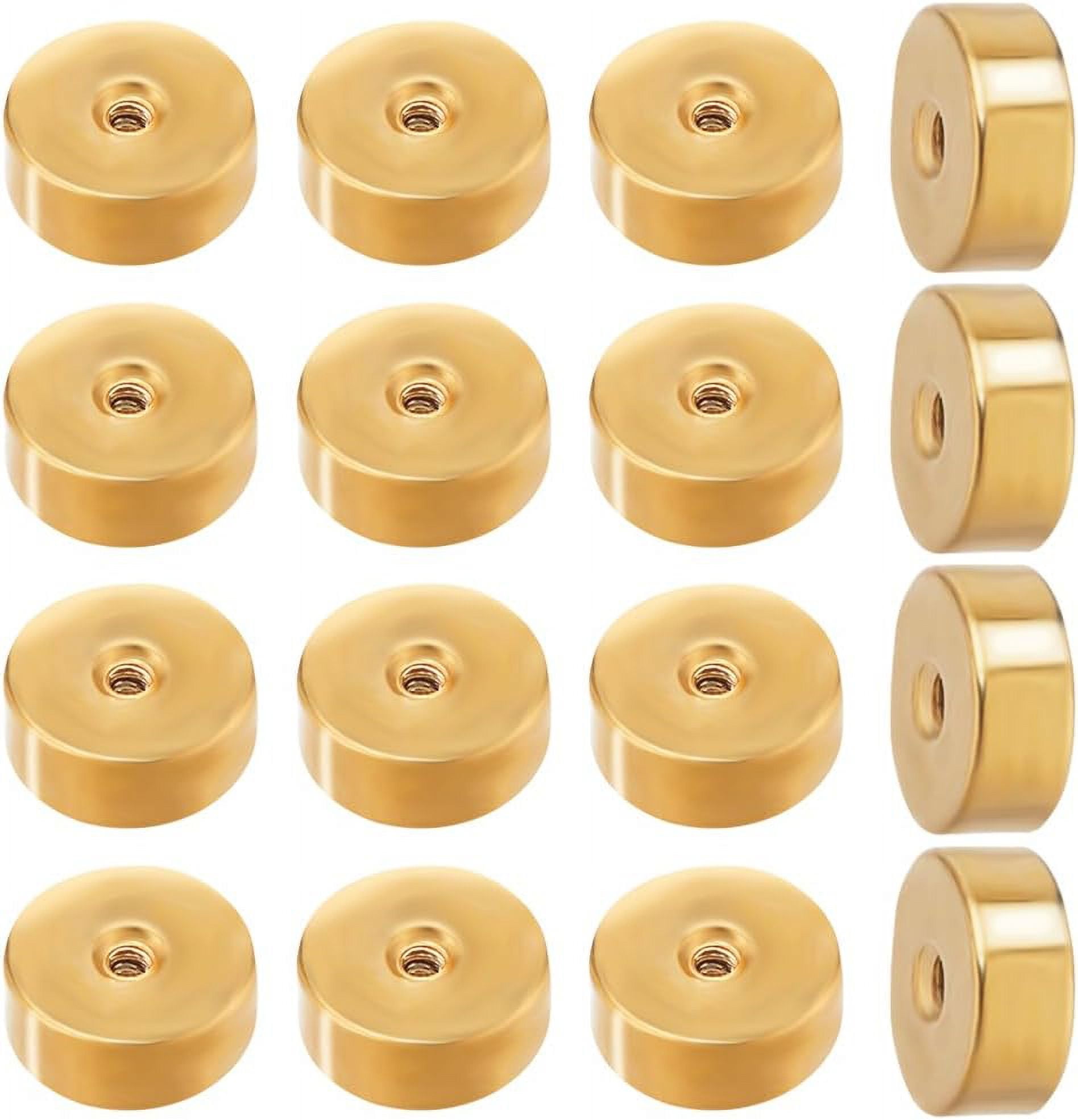 50Pcs 304 Stainless Steel Ear Nuts Safety Screw Flat Round Earring ...