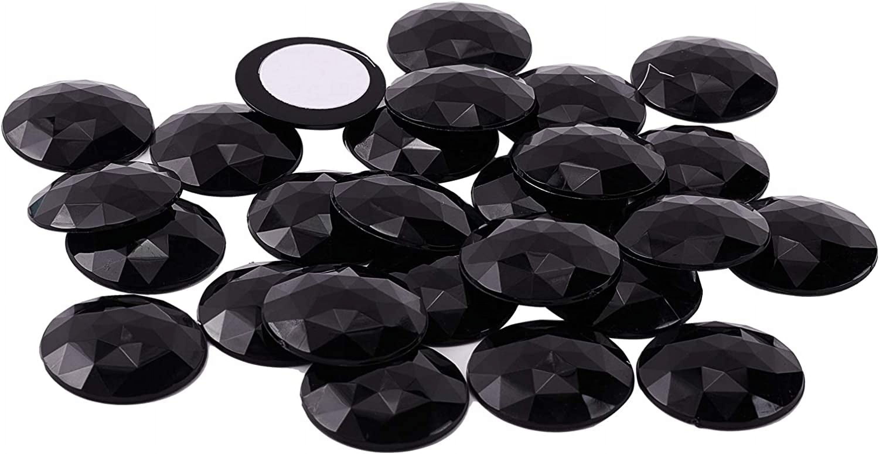 50Pcs 30mm Flat Back Round Acrylic Rhinestone Self-Adhesive Plastic ...
