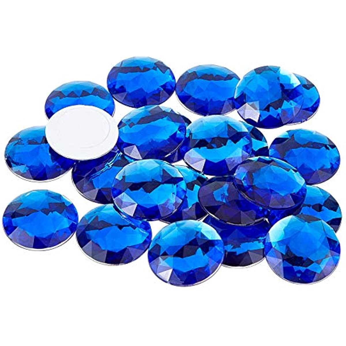 50Pcs 30mm Flat Back Round Acrylic Rhinestone Self-Adhesive Plastic ...