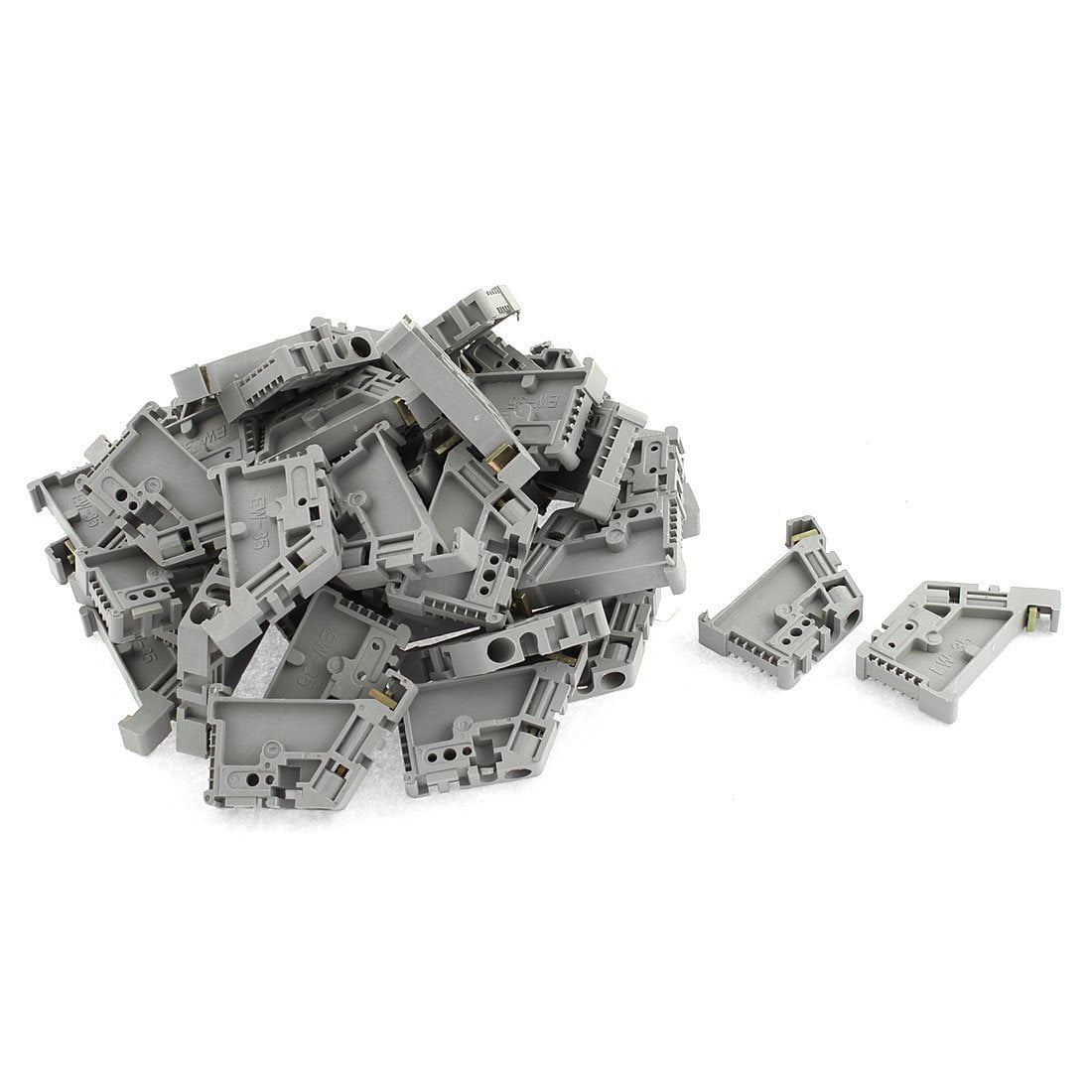 50Pcs 35mm DIN Rail Terminal Block End Stopper Mounting Clips - Walmart.com