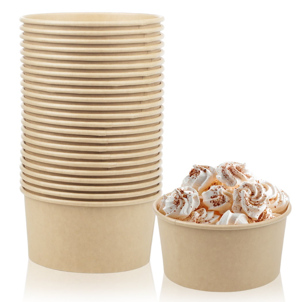 50Pcs 35oz Disposable Paper Bowls, Kraft Paper Compostable ...