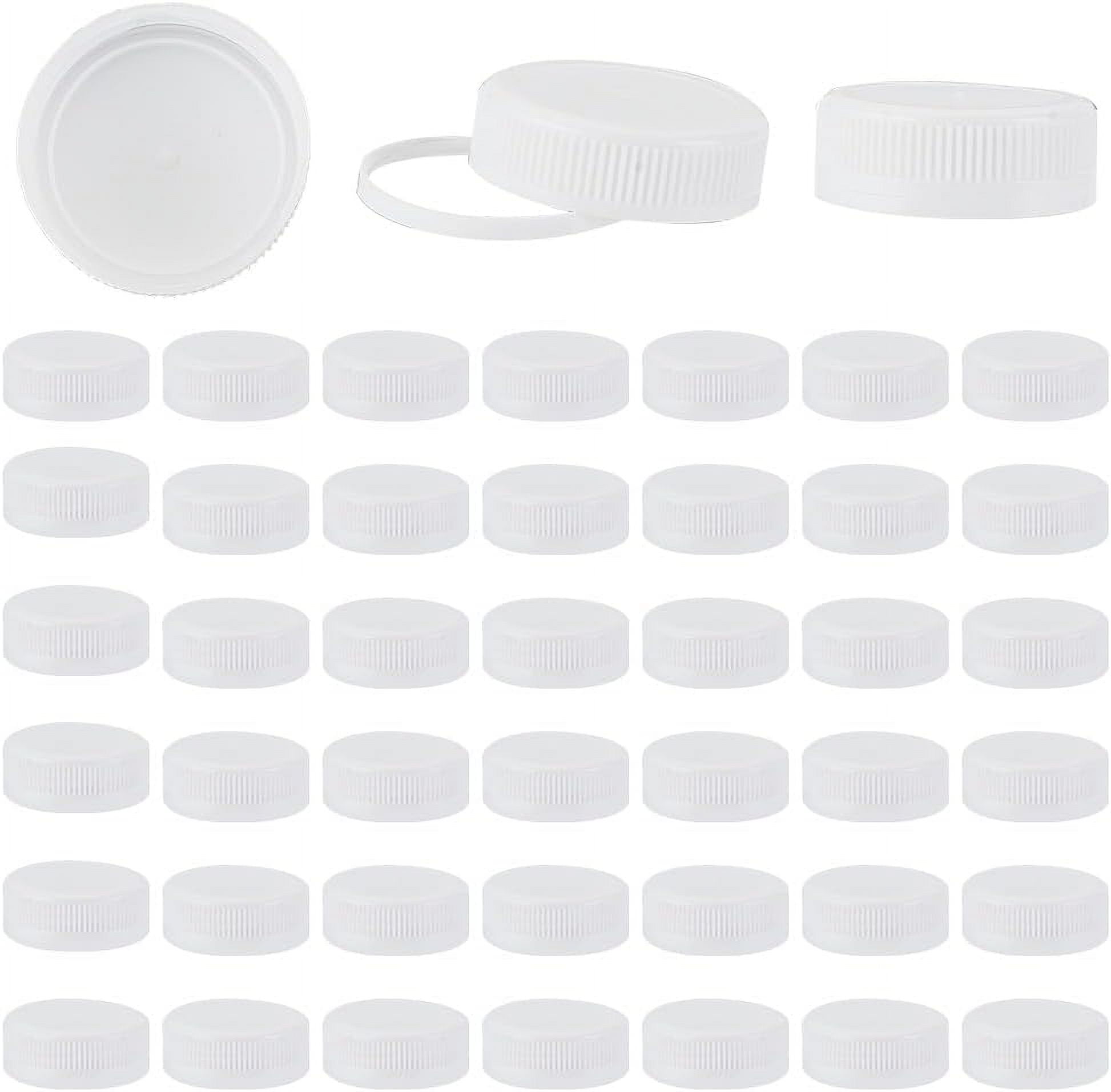 50Pcs 38/400 Plastic Bottle Caps White Screw-On Caps 38mm Inner ...