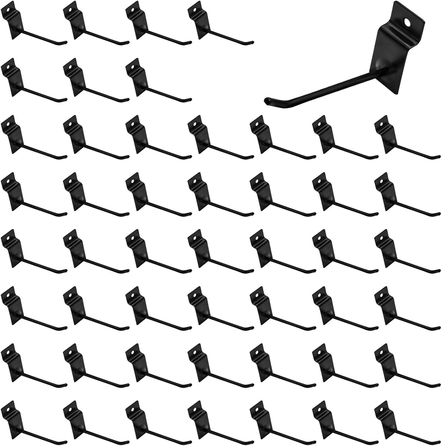 50Pcs 4 Inches Black Slatwall Panel Hooks Bulk Set, Metal Slat Wall ...