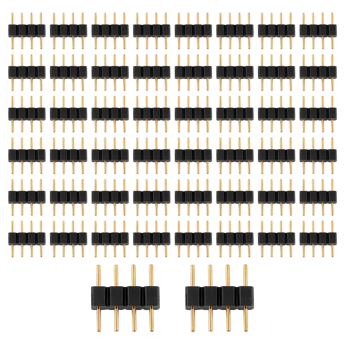 50Pcs 4 Pin Rgb Led Strip Male Plug Adapter Connector for 3528 5050 ...