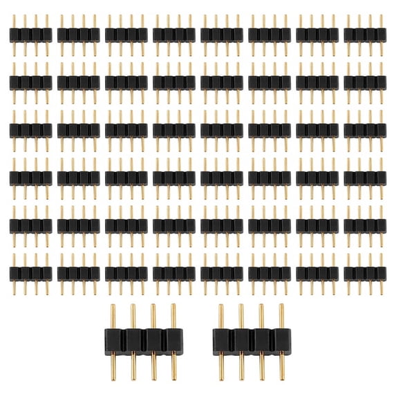 50Pcs 4 Pin Rgb Led Strip Male Plug Adapter Connector for 3528 5050 ...