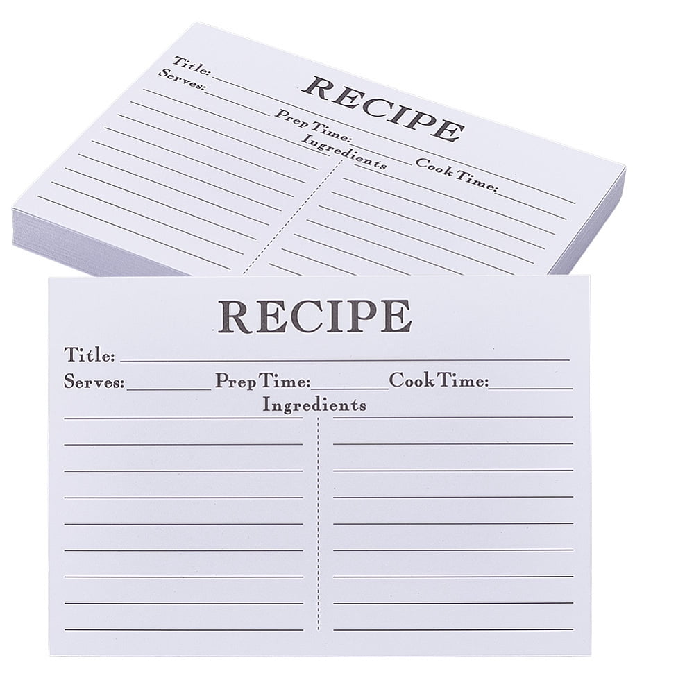 50Pcs 4 x 6 Inch Cardstock Recipe Cards Food Blank Cards White ...