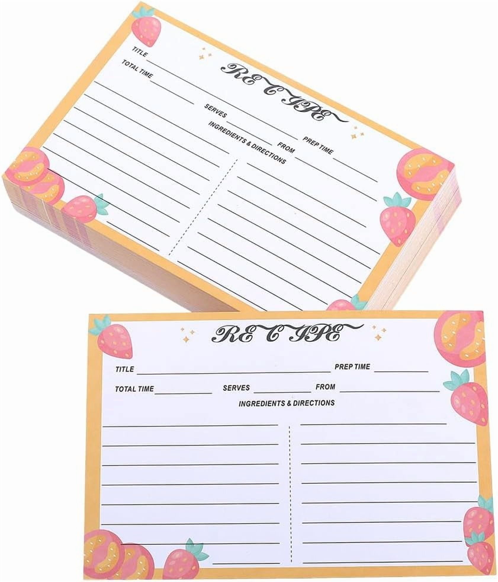 50Pcs 4 x 6 Inch Craft Recipe Cards Cardstock Recipe Paper Rectangle ...