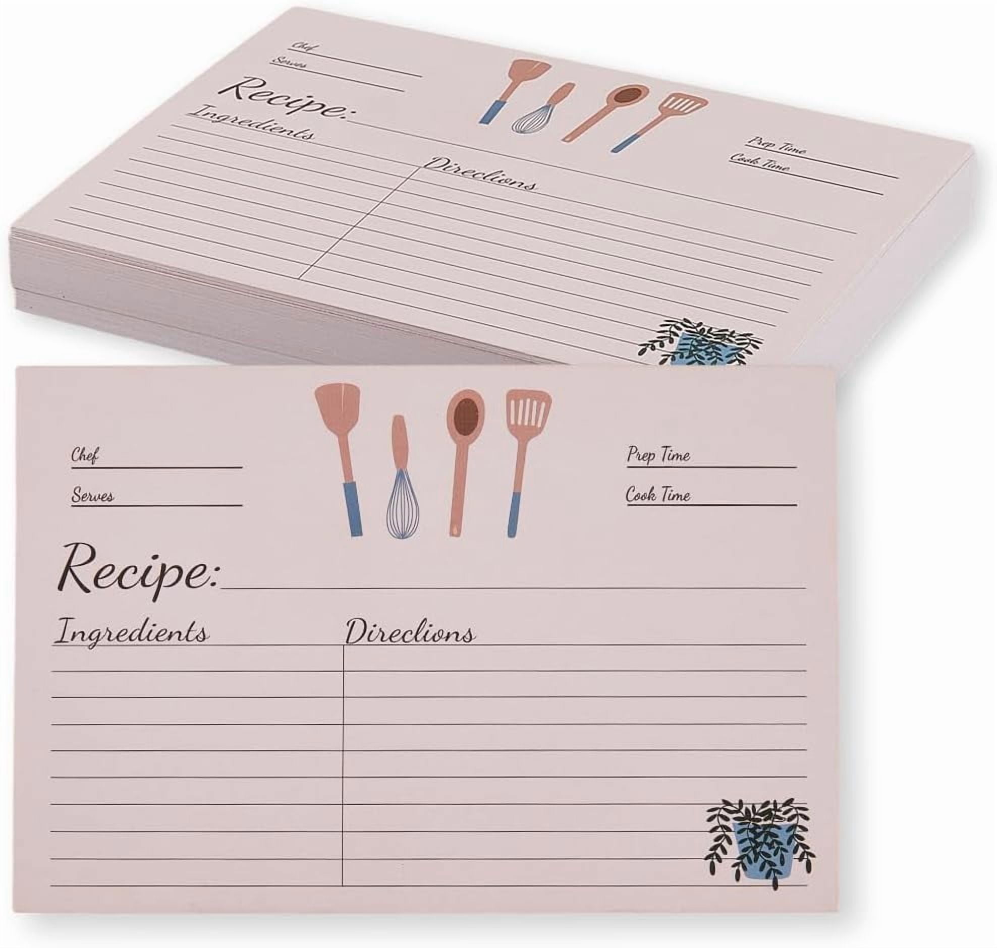 50Pcs 4 x 6 Inch Double Sided Recipe Cards Bridal Blank Cards Paper ...