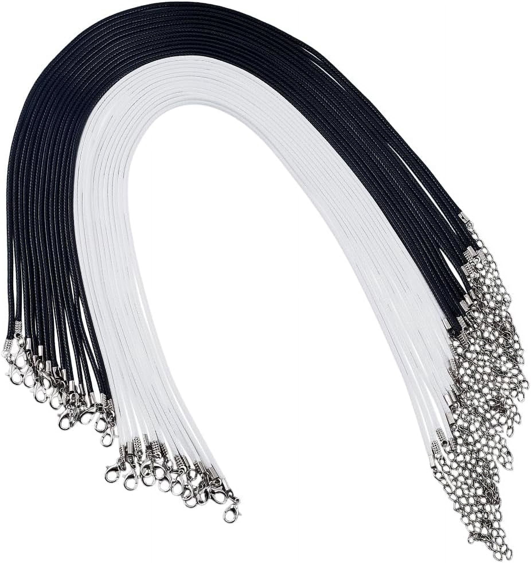 50Pcs 45.7cm/18 Inch Black Waxed Necklace Cord Waxed Jewelry Cord ...