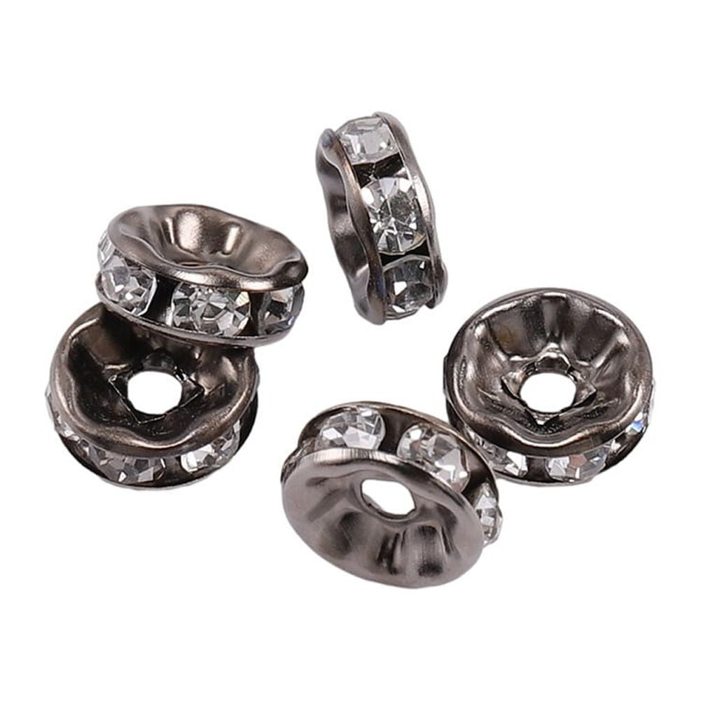 50Pcs 4Mm Rhinestone Crystal Loose Spacer Beads Diy Jewelry Making ...