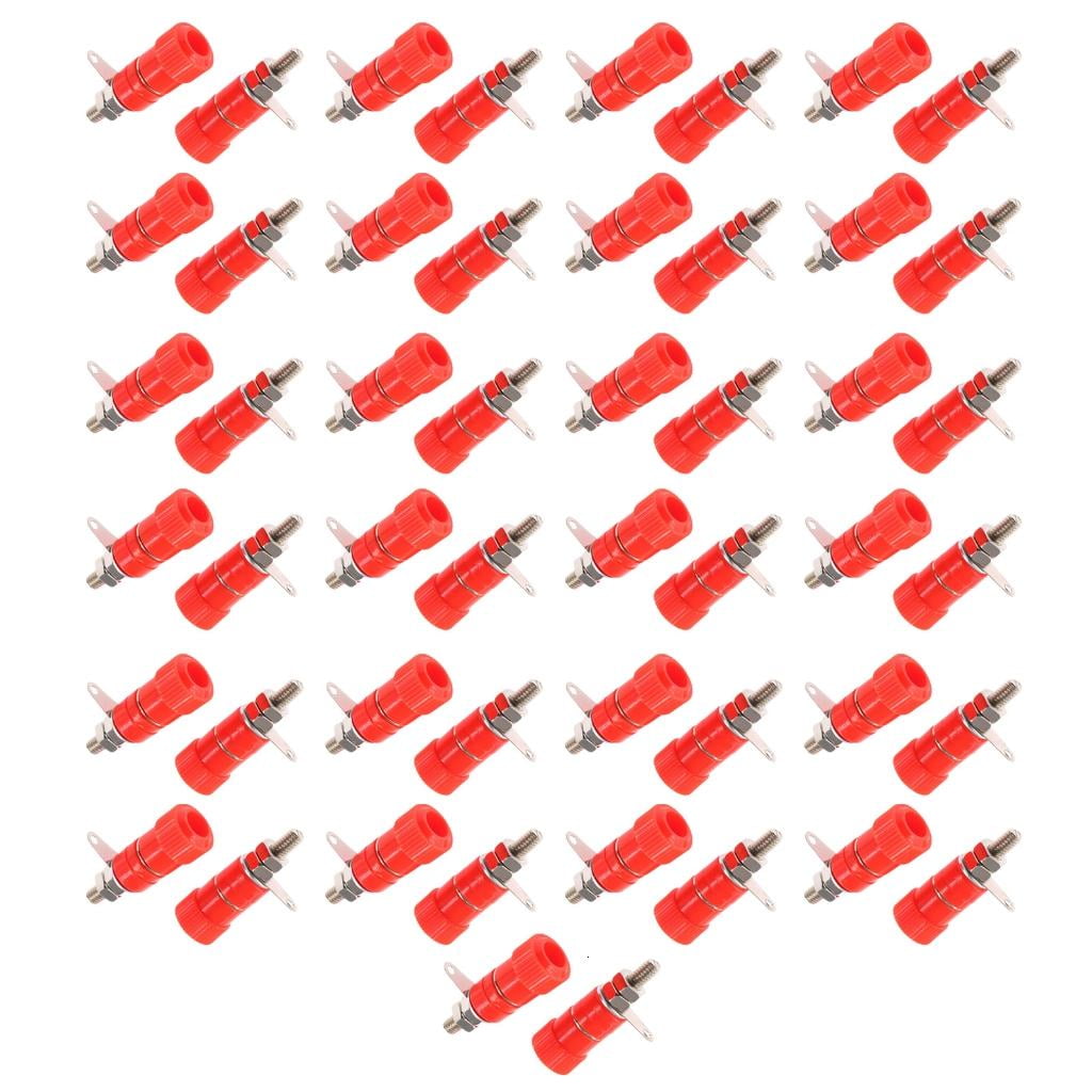 50Pcs 4mm Banana Socket Binding Post Terminals Electrical Connectors ...