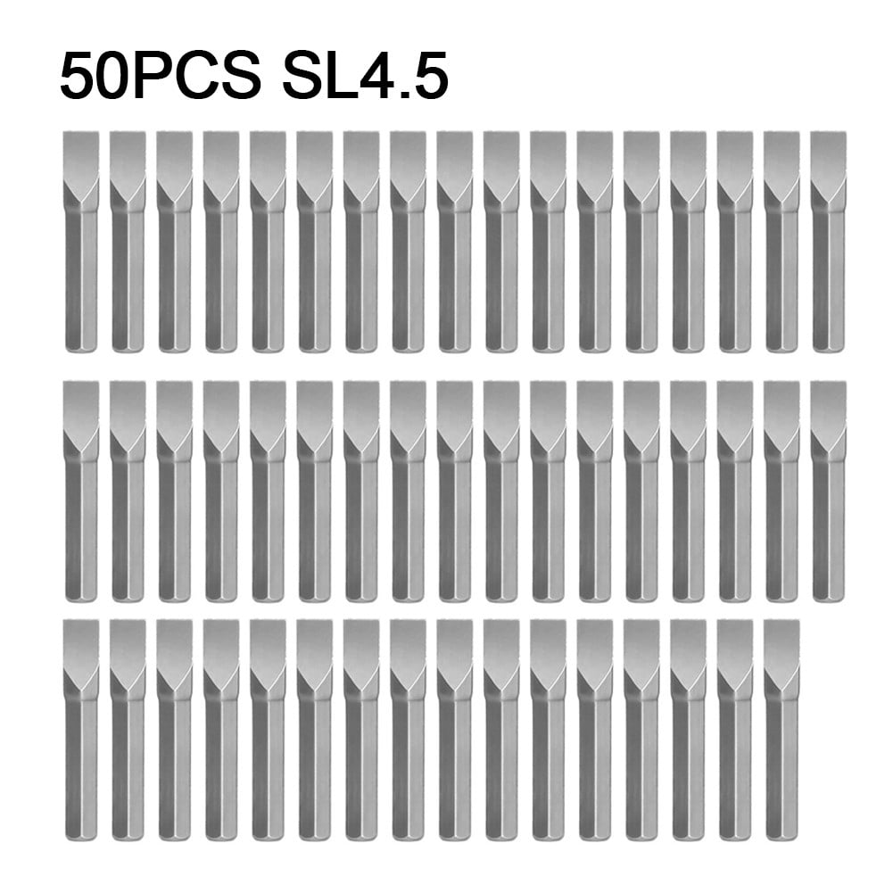 50Pcs 4mm Small Hex Shank Slotted Screwdriver Bits Set Flathead for ...