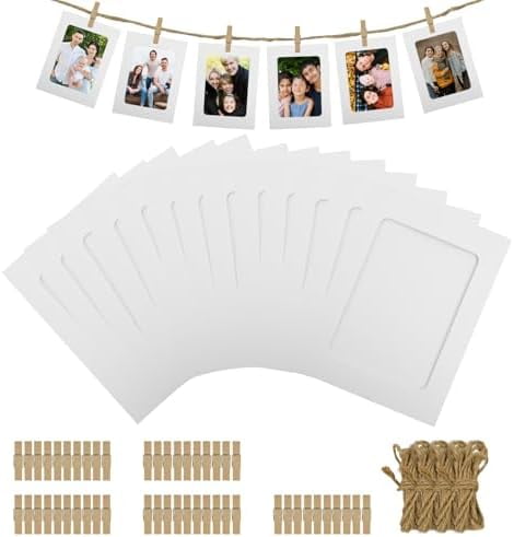 50Pcs 4x6 Paper Picture Frames Bulk, Hanging Pictures with String Photo ...