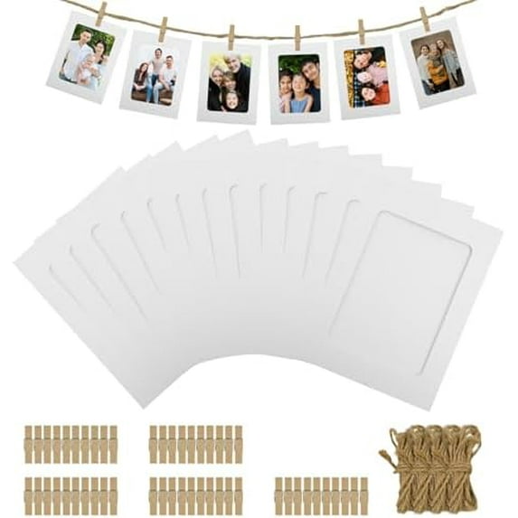 50Pcs 4x6 Paper Picture Frames Bulk, Hanging Pictures with String Photo ...
