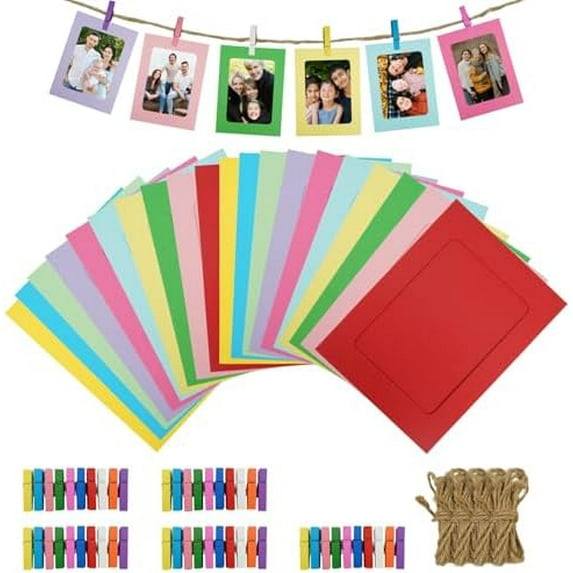 50Pcs 4x6 Paper Picture Frames Bulk, Hanging Pictures with String Photo ...