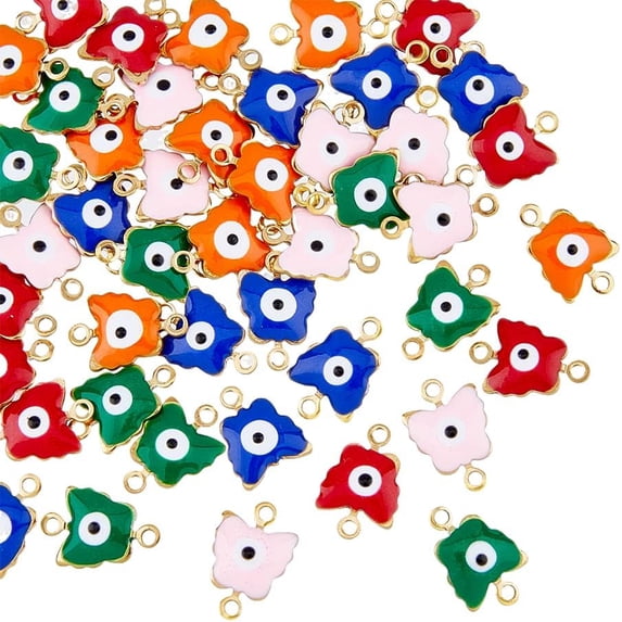 50Pcs 5 Colors Buttefly Connector Charms Enamel Flying Animal Link ...