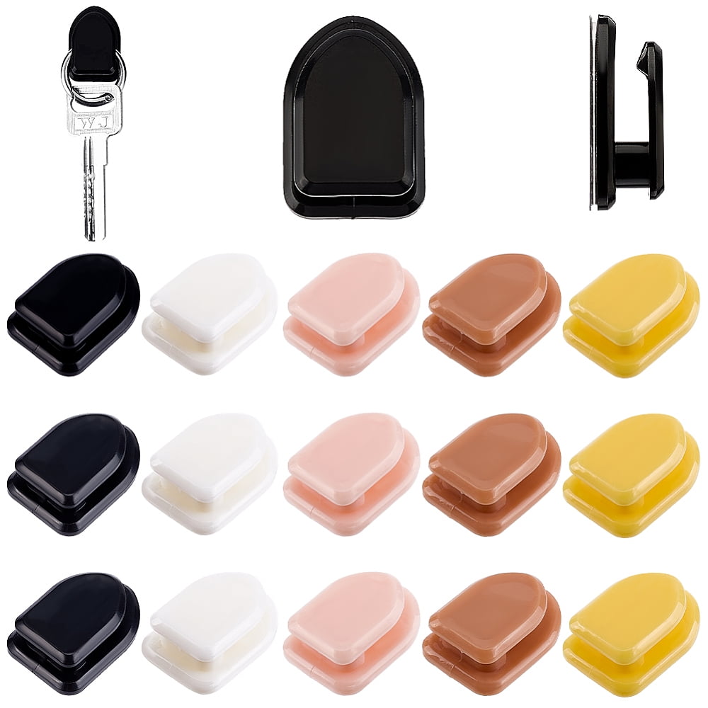 50Pcs 5 Colors Self-adhesive Plastic Car Headrest Hook Mixed Color 30 ...