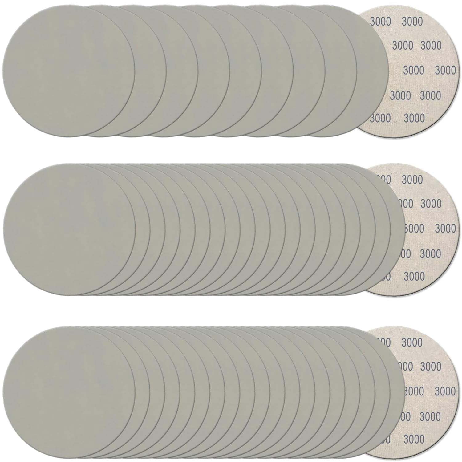 50Pcs 5 Inch Hook and Loop Sanding Discs, 3000 Grit Wet Dry Sandpaper ...