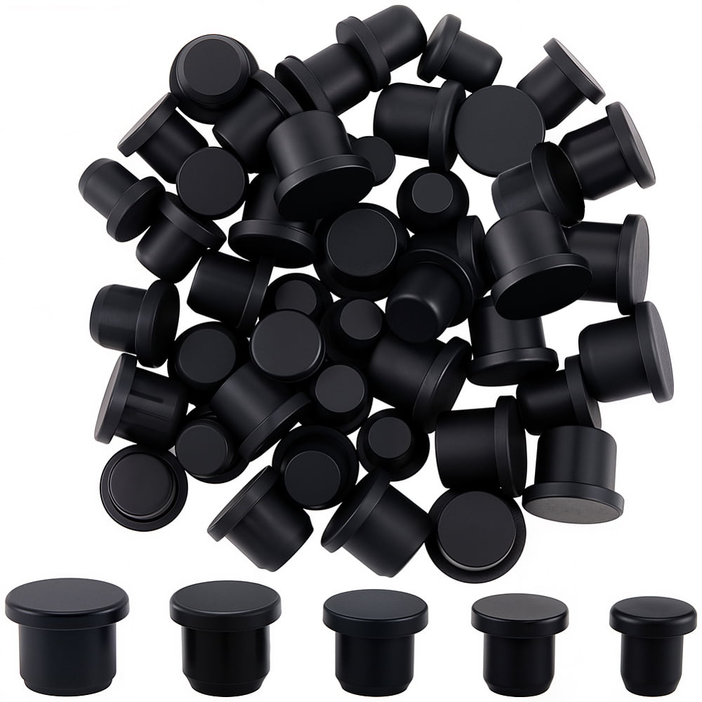 50Pcs 5 Sizes Black Silicone Bottle Stopper Tube Seal Plug 7.5/8.3/9.5 ...