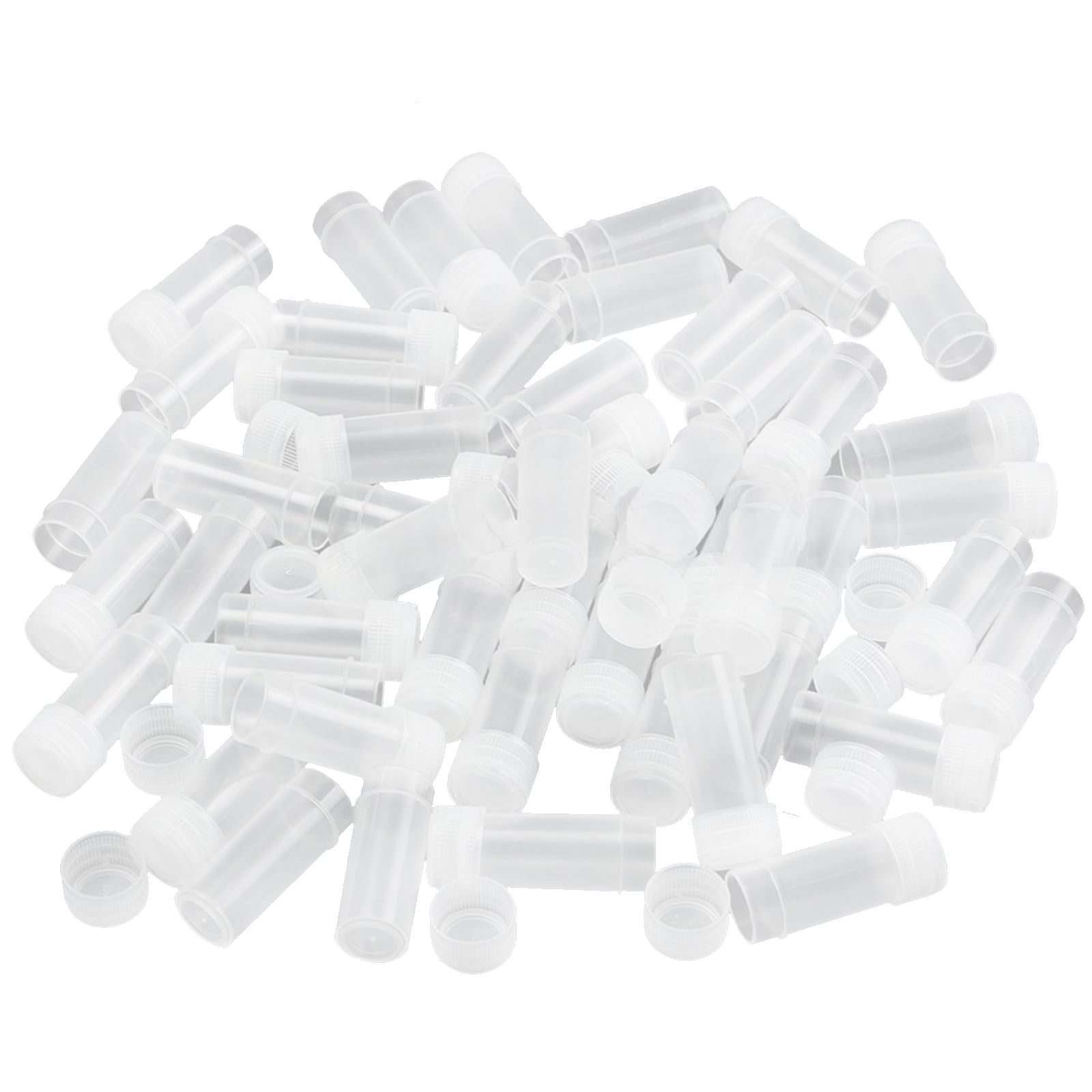 50Pcs 5ml Volume Plastic Small Bottle Vial Storage Container Sample ...