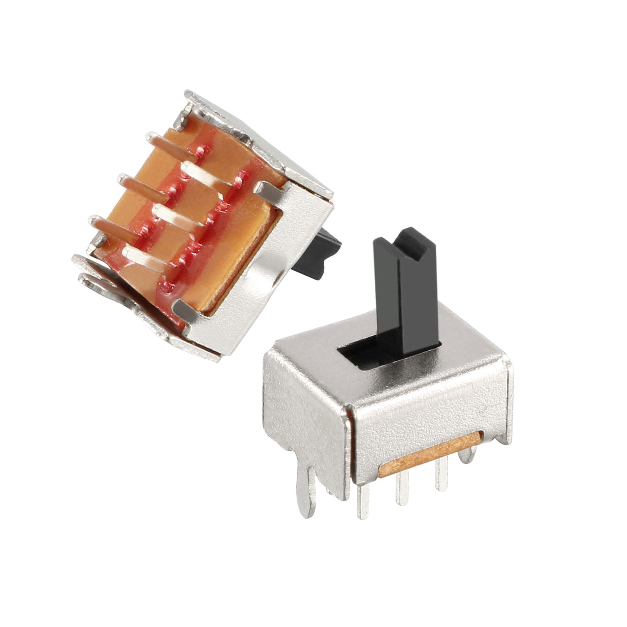 50Pcs 5mm Vertical Slide Switch DPDT 2P2T 6 Terminals Panel Latching - Walmart.com