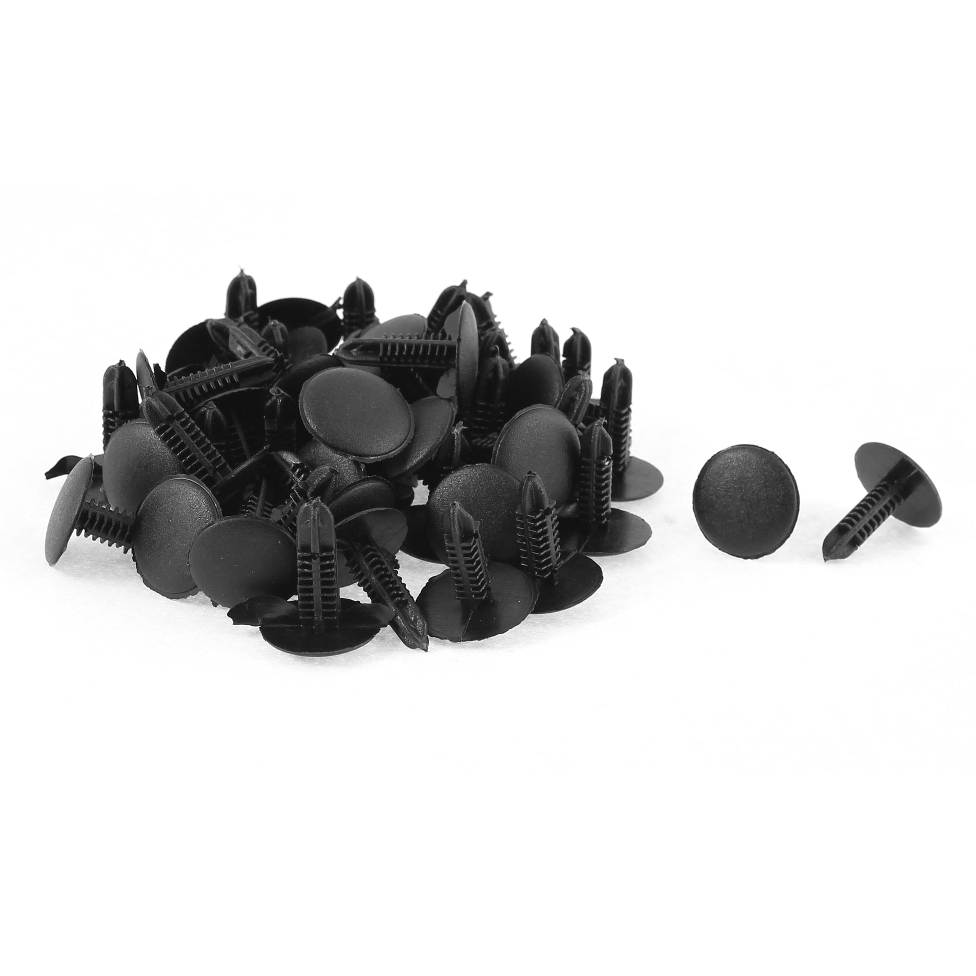 REGALWOVEN 50Pcs Car Black Plastic Push Type Fastener Clip Rivet for ...