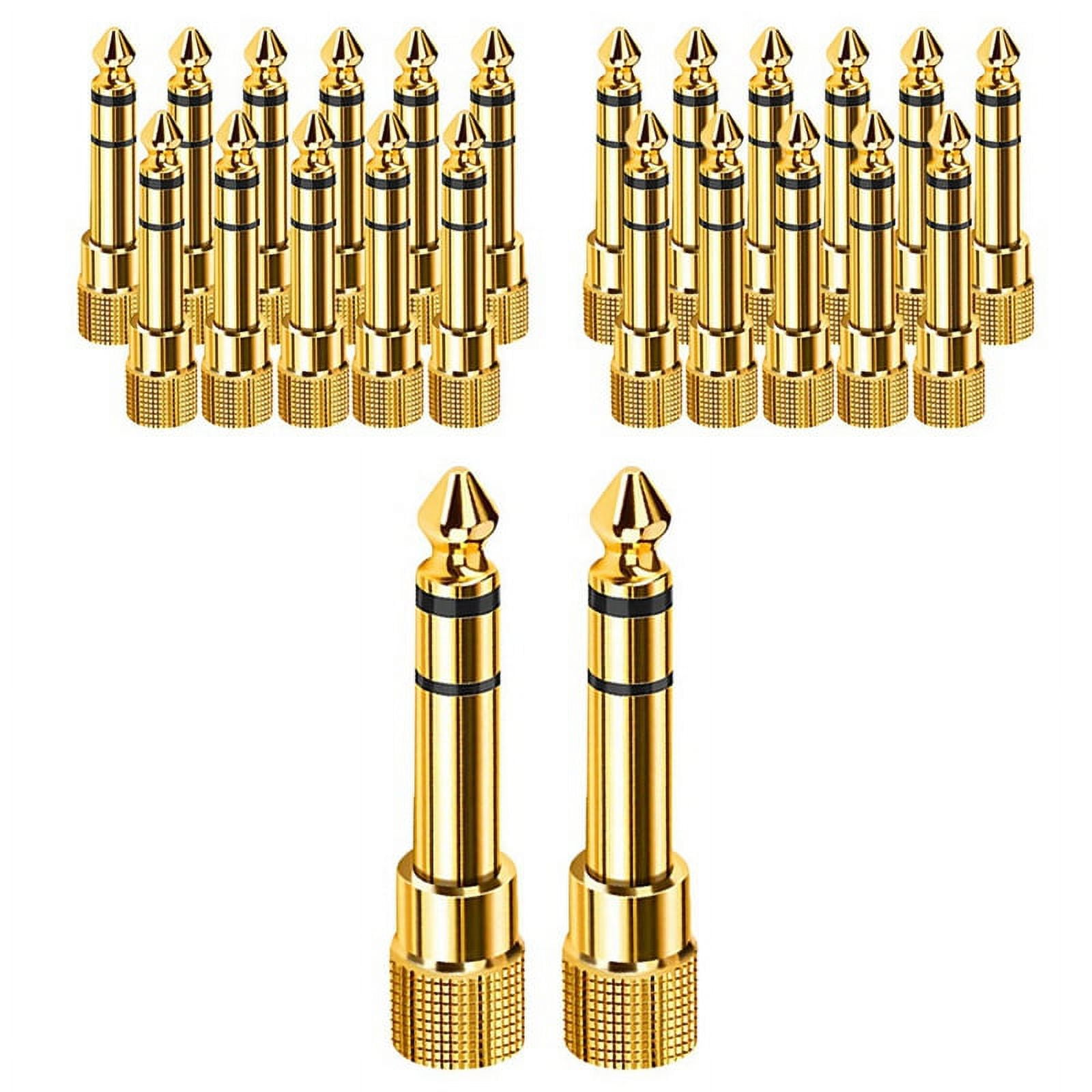 50Pcs 6.5MM 1/4inch Jack Plug Male to Female 3.5MM Socket Feamle Audio ...