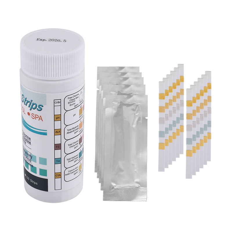 50Pcs 6-In-1 Swimming Pool PH Test Paper Residual Chlorine PH Value ...