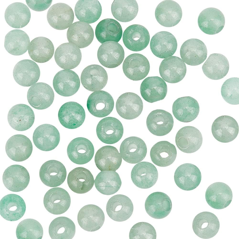 50Pcs 6mm Natural Green Aventurine Beads 2mm Big Hole Round Green Aventurine Beads Round Loose ...