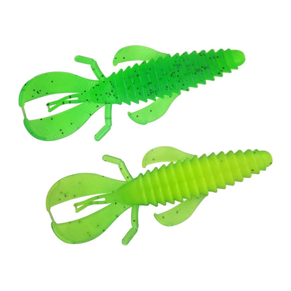50Pcs 8cm/4.7G Sinking Obstacle Shrimp Bait Fishing Worms Wacky Lure #4 ...