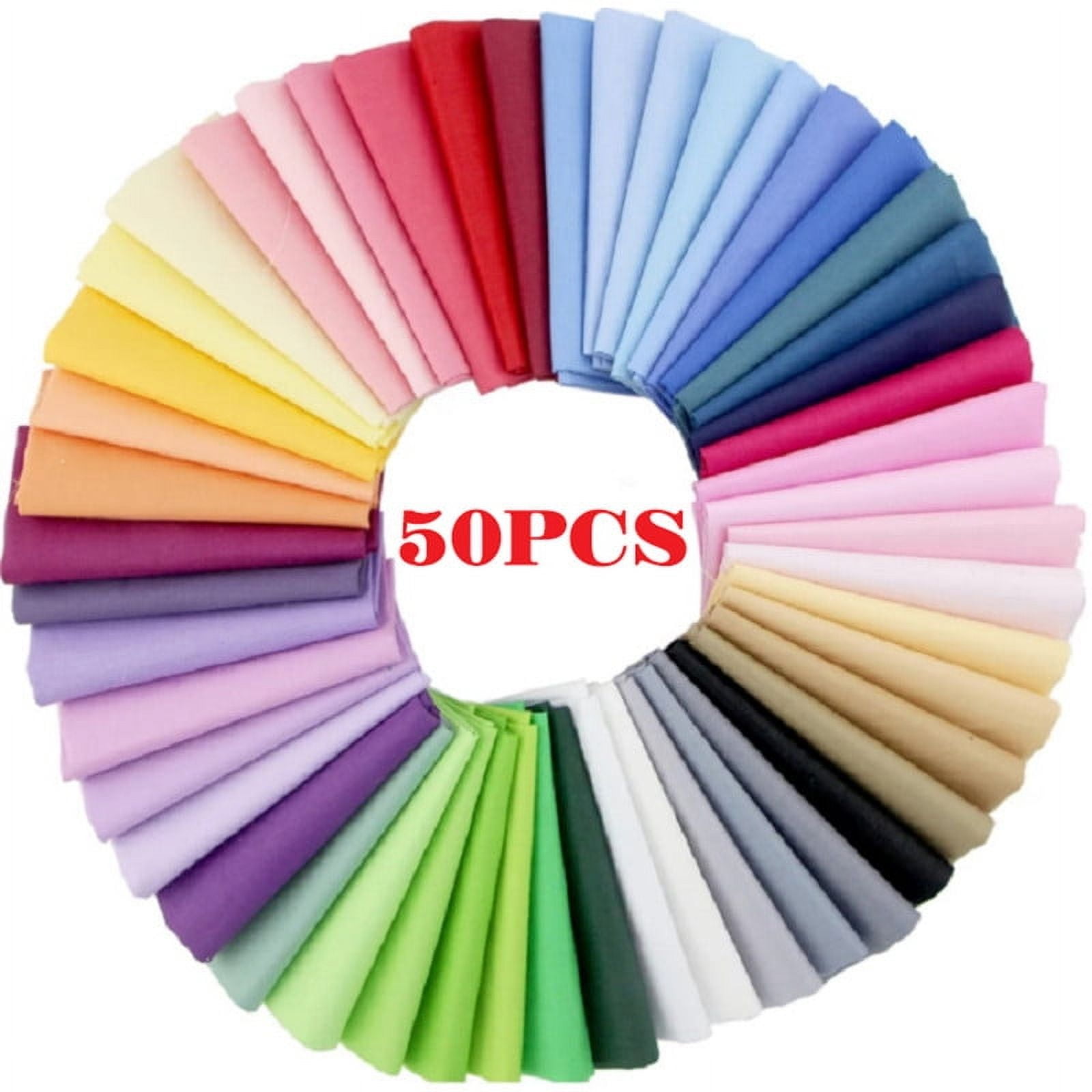 50Pcs 9.8"x9.8" Quilting Cotton Fabric Squares Quilting Supplies Multi ...