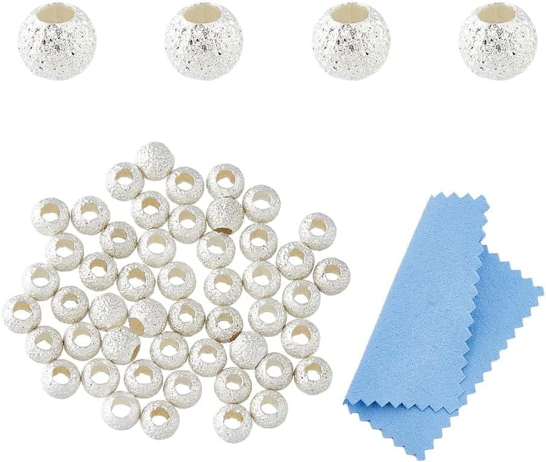 50Pcs 925 Sterling Silver Round Beads Forsted Round Spacer Beads 3mm ...