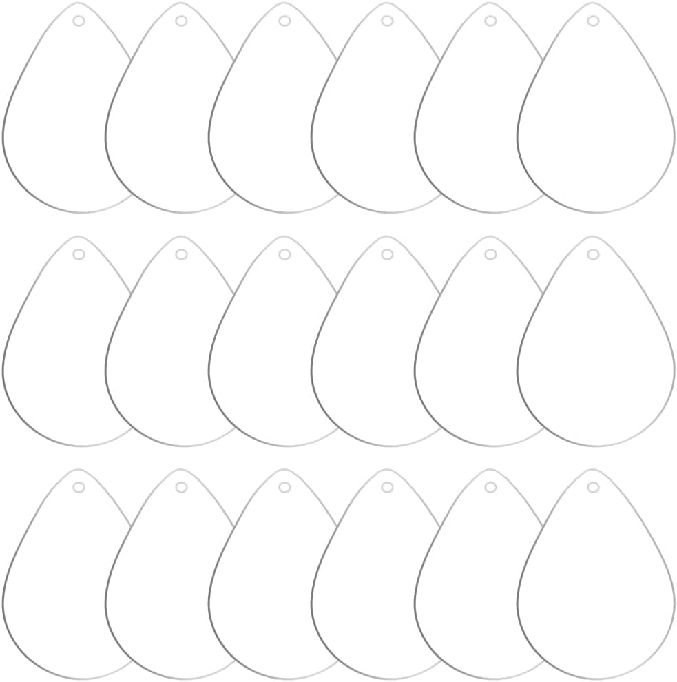 50Pcs Acrylic Charm Blanks Clear Disc Ornaments Bulk Transparent ...