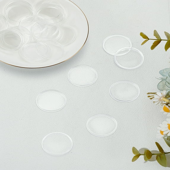 50Pcs Acrylic Coin Storage Boxs Flat Round Clear 28.5x5mm Inner ...