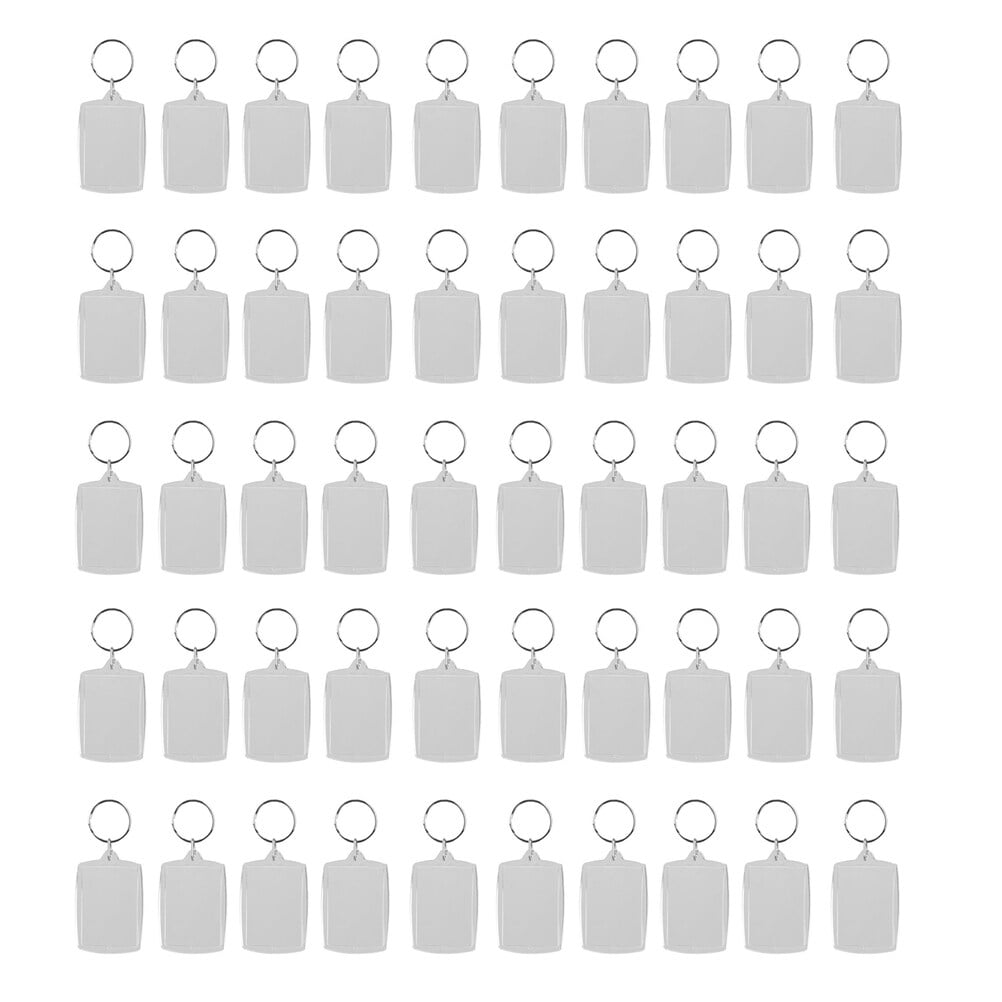 50Pcs Acrylic Key Chain Photo Frame Key Ring Creative Fashionable Key ...