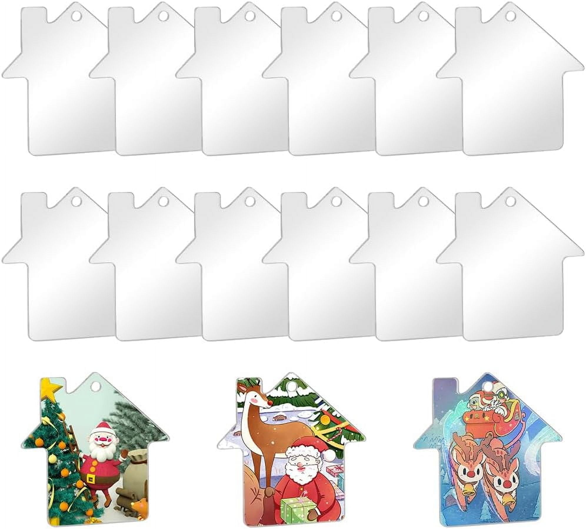 50Pcs Acrylic Ornament Blanks Acrylic Christmas Ornaments Acrylic Blank ...
