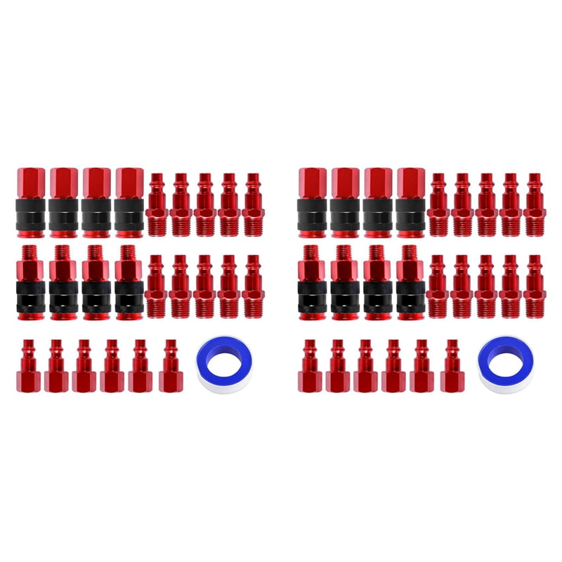 50Pcs Air Coupler and Air Plug Kit,1/4-Inch NPT Fittings,Air Fitting ...