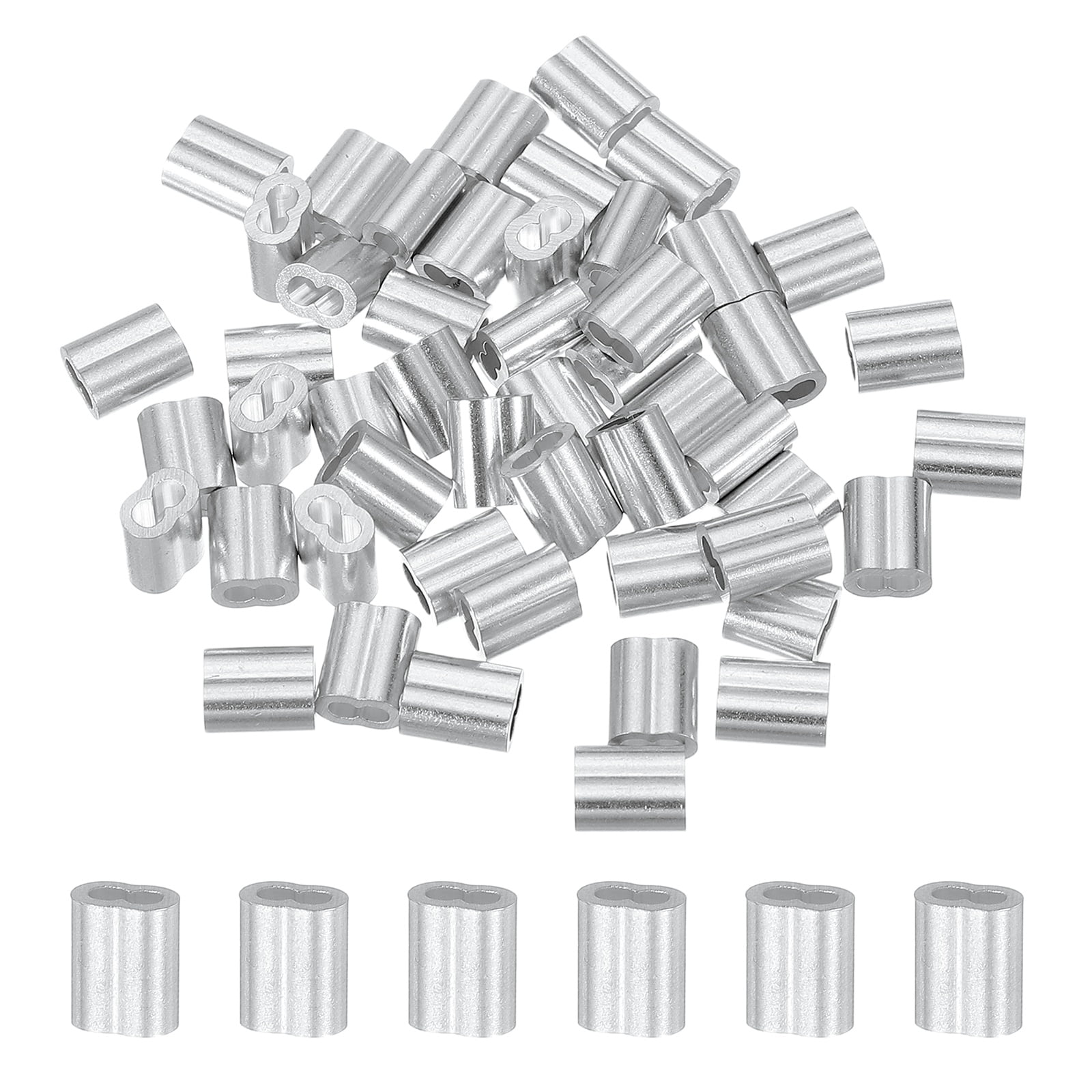 50Pcs 5/64" Aluminum Crimping Loop Sleeve for Wire Rope and Cable ...