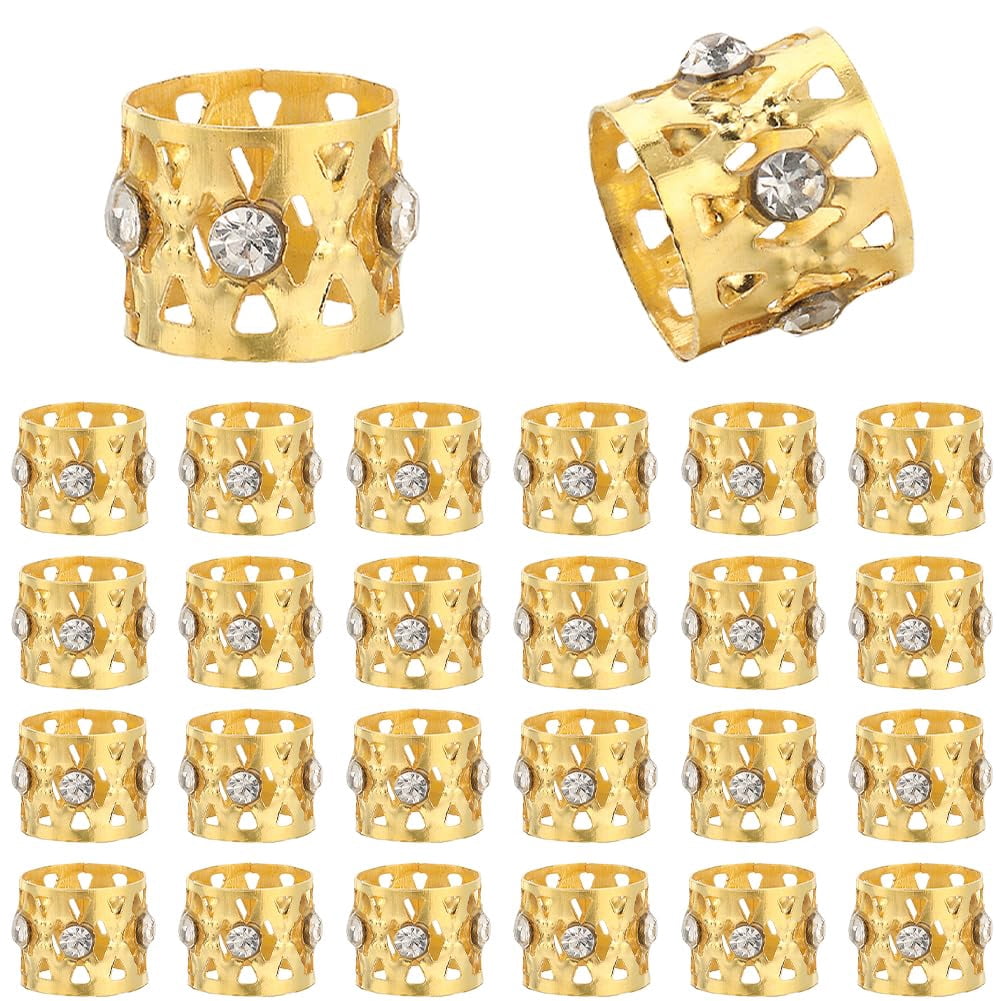 50Pcs Aluminum Dreadlocks Beads Hair Decoration Hair Coil Cuffs with ...