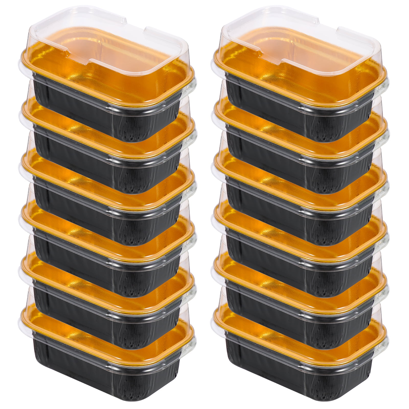 50Pcs Aluminum Food Containers Compact Food Boxes Transparent Cake ...