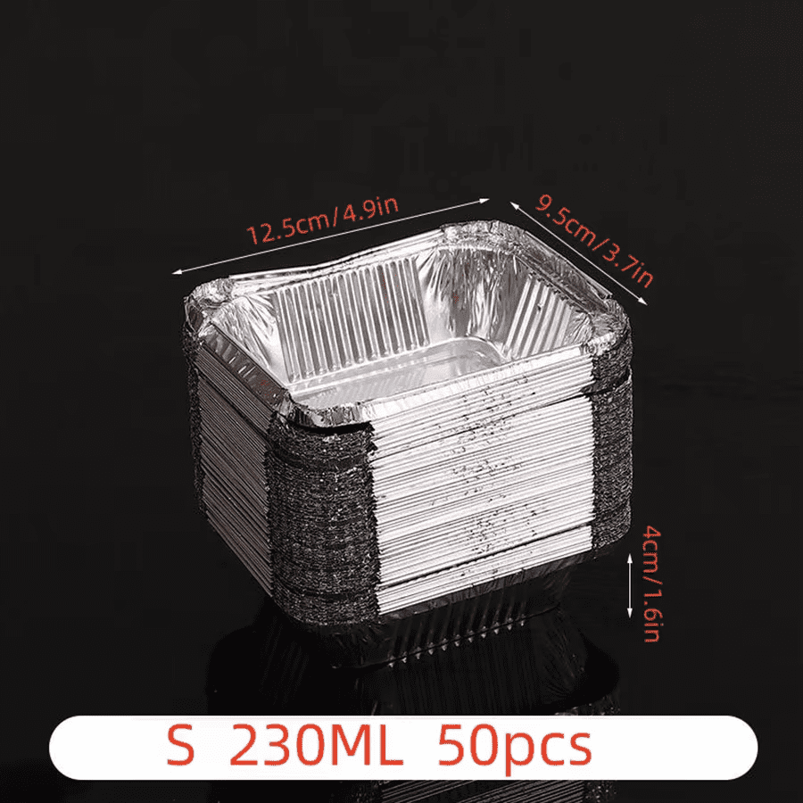 50Pcs Aluminum Pan Foil Containers Aluminum Pans Tin Pans Disposable ...