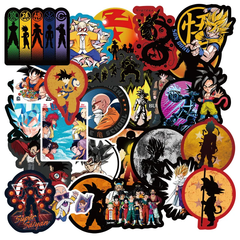 50Pcs Anime Dragon Ball Goku Stickers for Laptop Motorcycl Decals ...