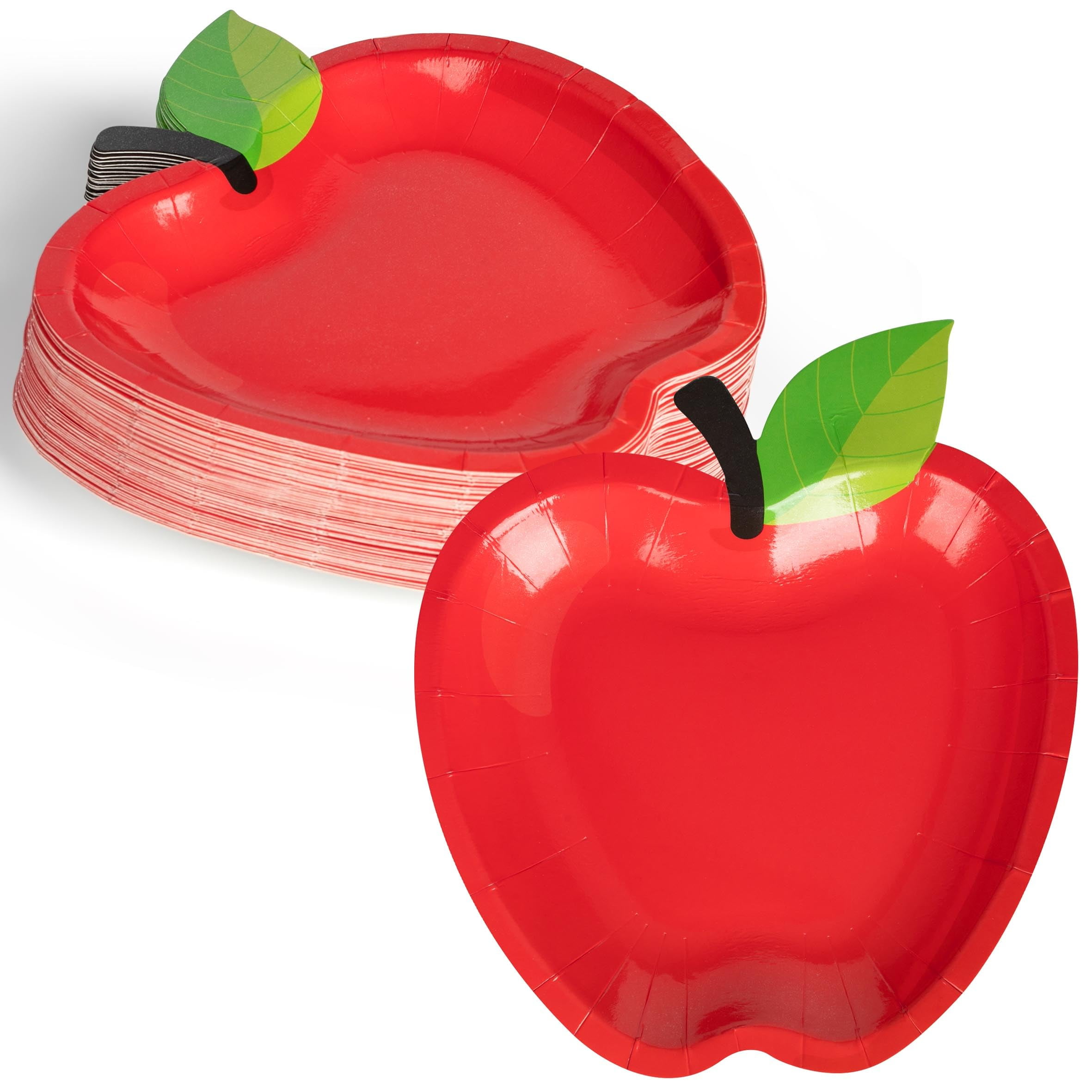 50Pcs Apple shaped paper plates Back to school decorations First day of ...